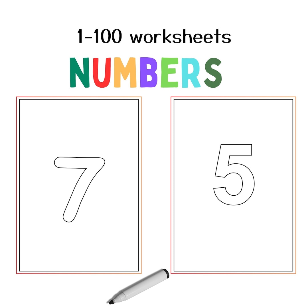 Numbers 1-100 PDF: Comic Sans & Arial Fonts (A4 Printable) - Etsy