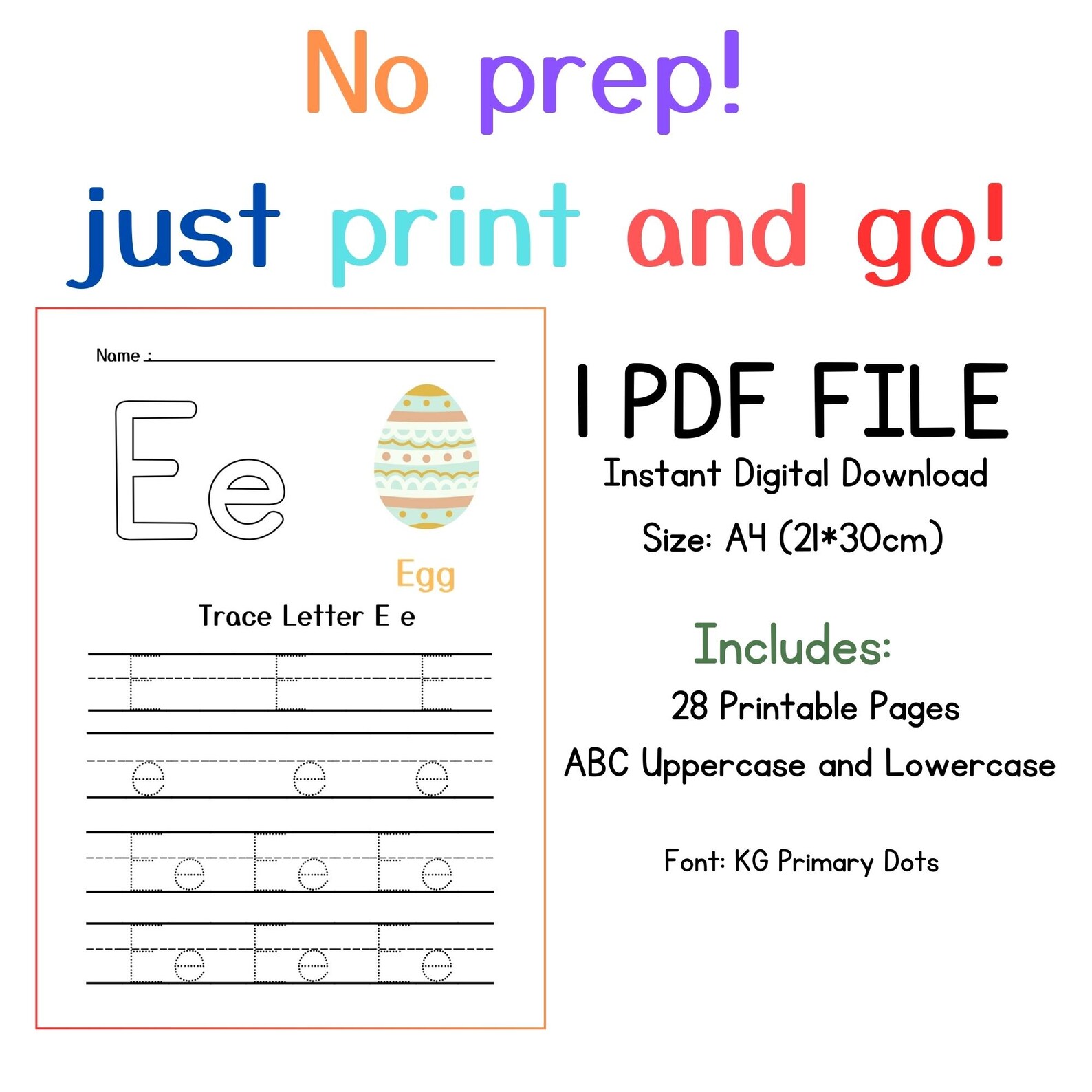 Kindergarten Alphabet Tracing Pages Upper and Lower Case Letters ...