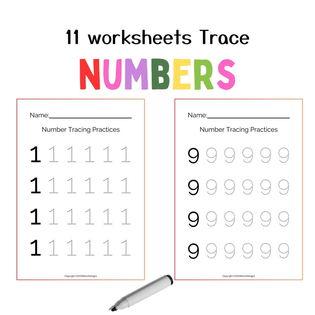 Printable Number Tracing Worksheet 0-10 Pdf, Number Practice Sheets ...