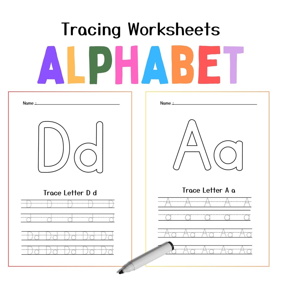 Kindergarten Alphabet Tracing Pages Upper and Lower Case Letters ...
