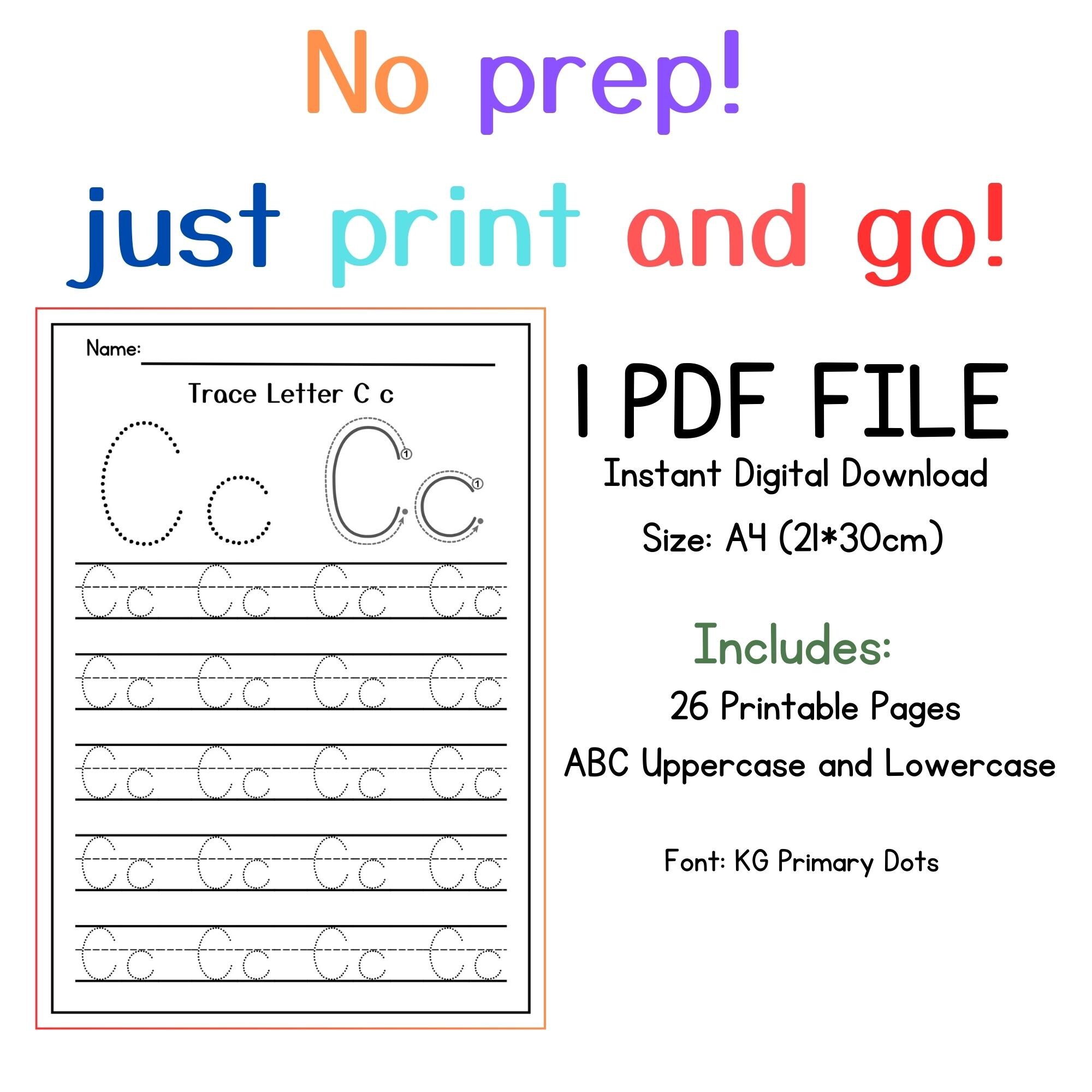 Alphabet Tracing Busy Book, Uppercase Lowercase Abc Letter Trace ...