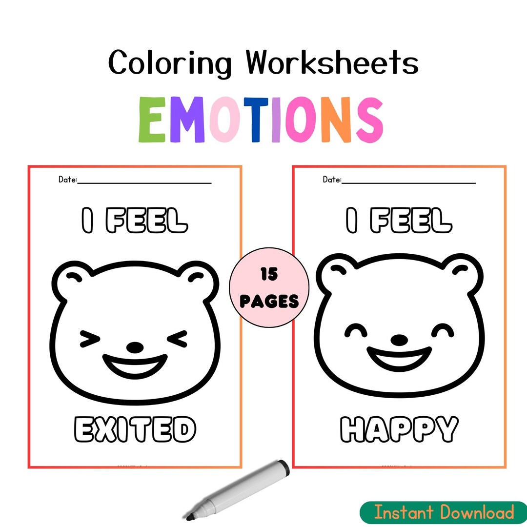 Emotions Coloring Pages for Kids, Social Emotional Learning, Emotions ...