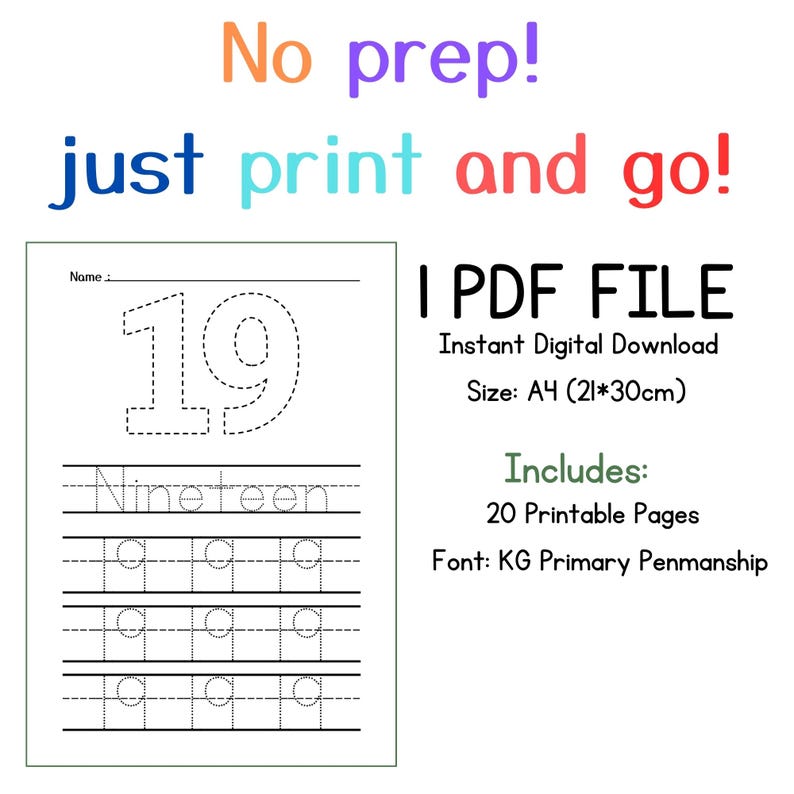 20 Number Tracing Worksheets, Traceable Numbers, Preschool Worksheets ...