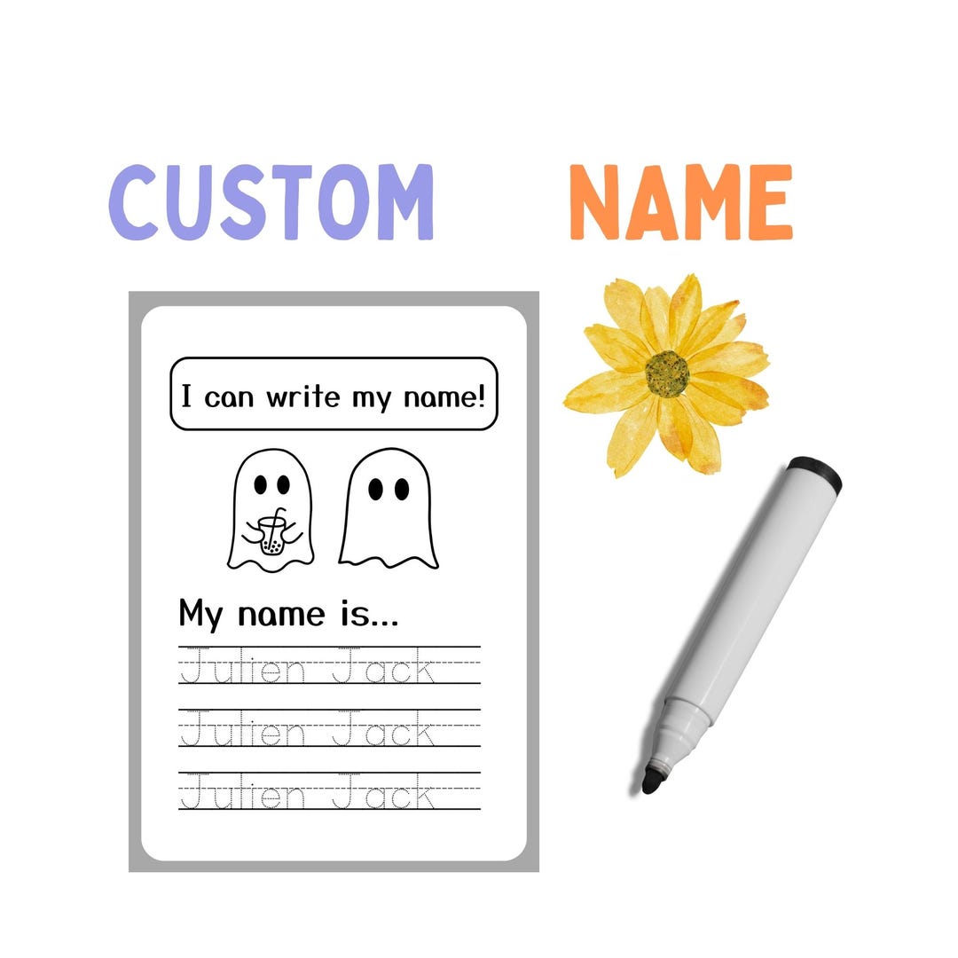 Custom Name Tracing Worksheet - Digital Download, Personalized Name ...