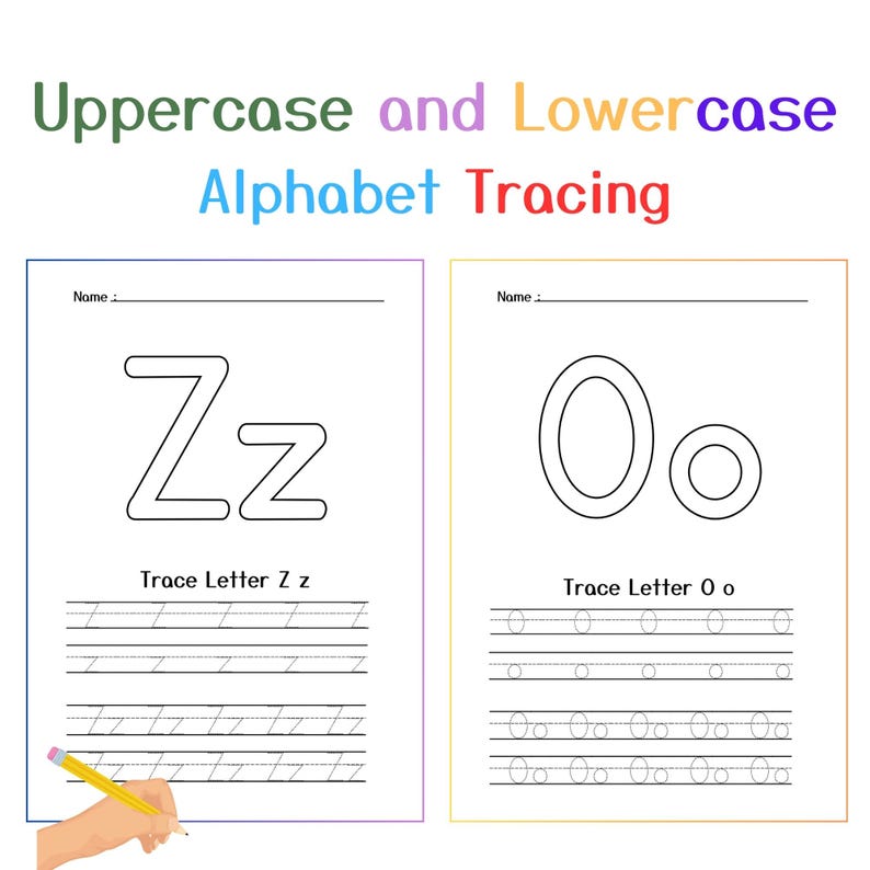 Kindergarten Alphabet Tracing Pages Upper and Lower Case Letters ...