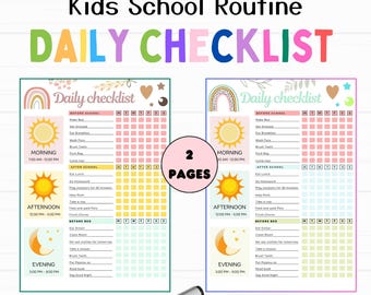 Kids Daily Routine Checklist - Etsy