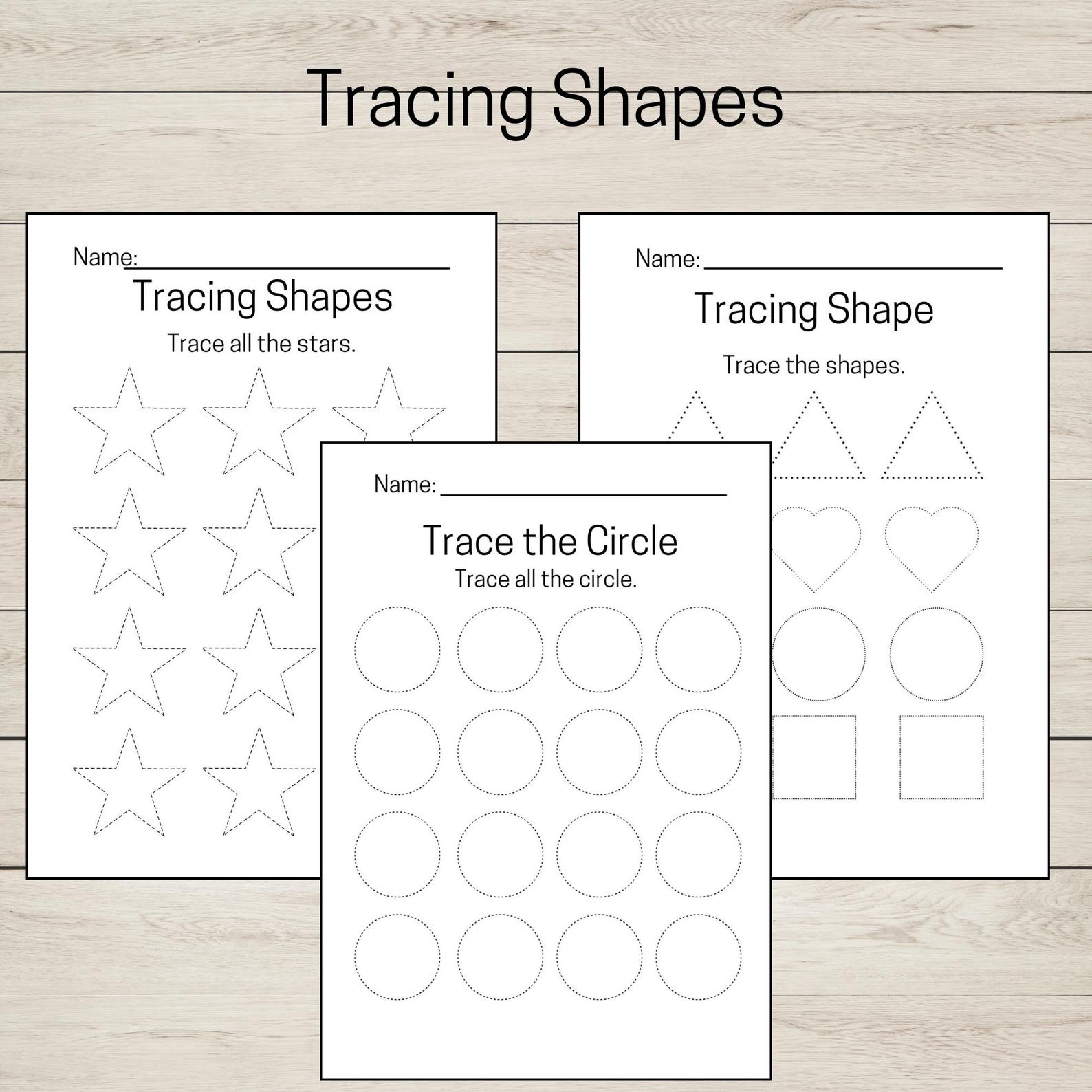 Preschool Shape Tracing, Basic Shape Tracing, Shape Tracing Worksheets ...