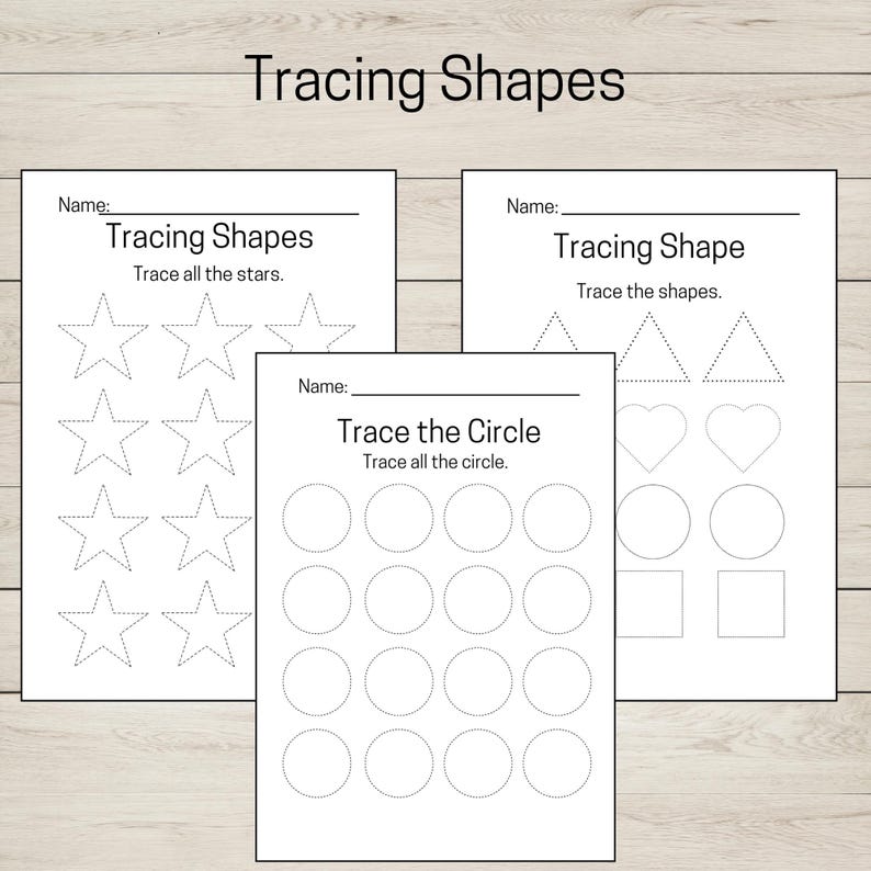 Preschool Shape Tracing, Basic Shape Tracing, Shape Tracing Worksheets ...