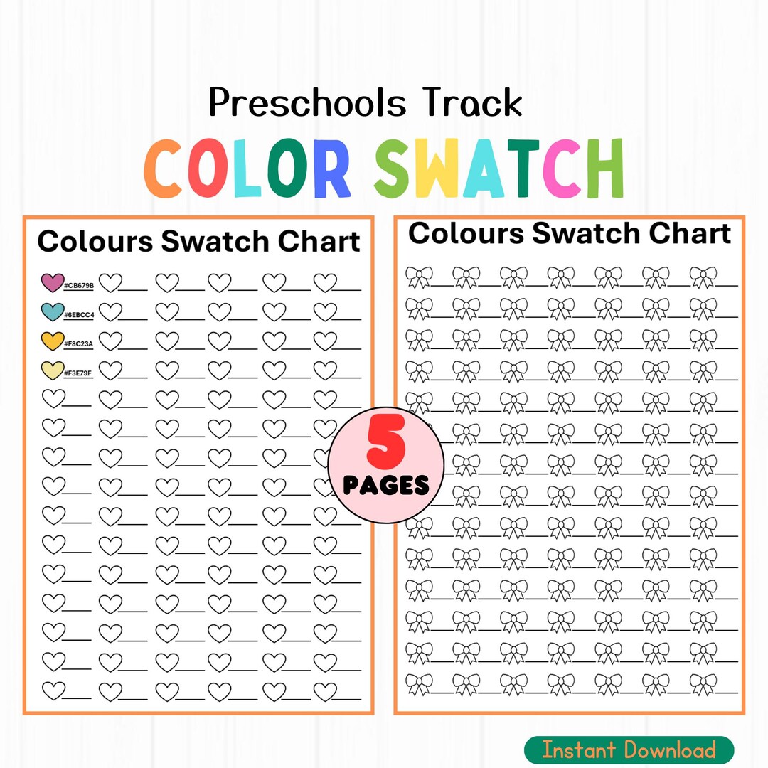 Blank Color Swatch Sheets - Printable Palette Templates, Instant ...