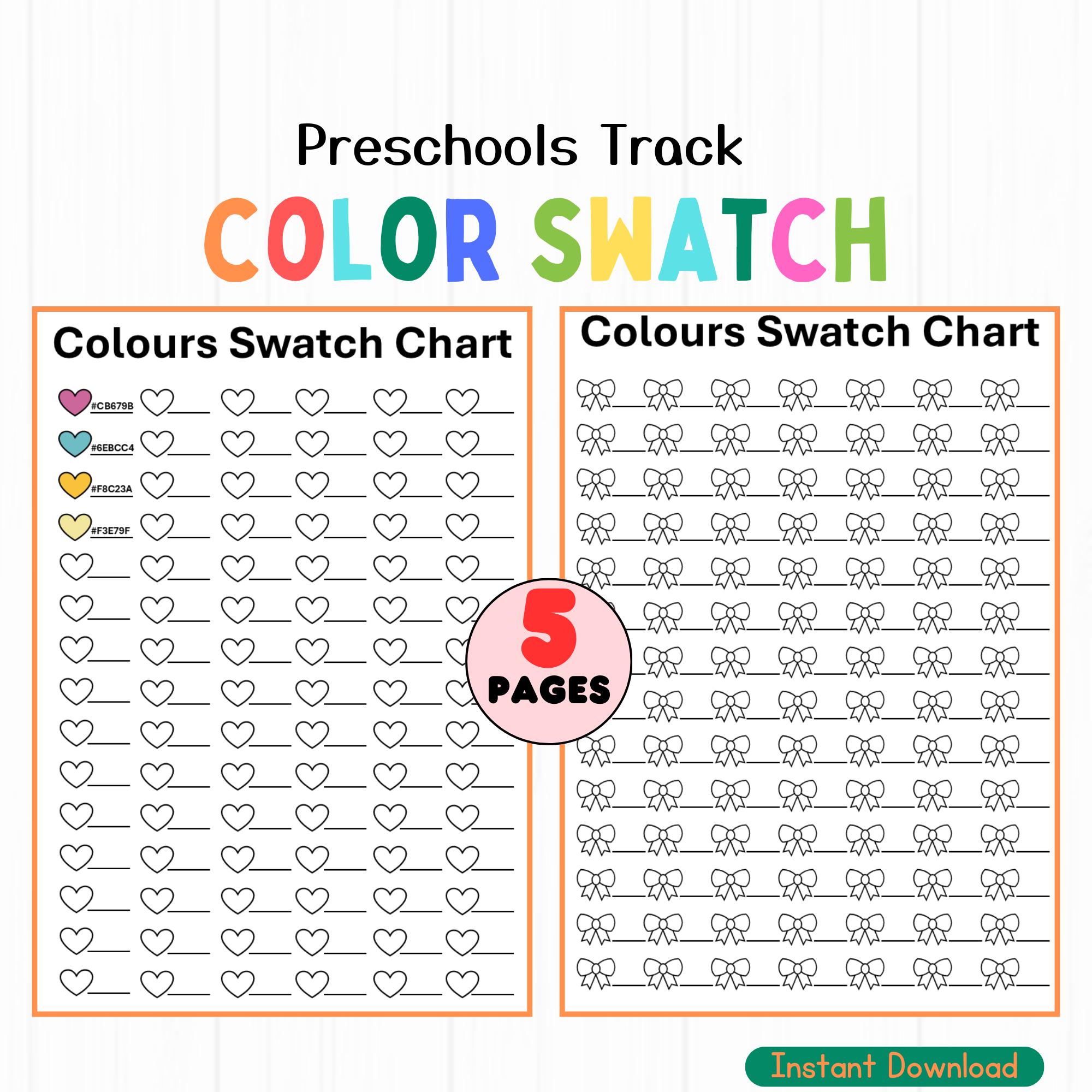 Blank Color Swatch Sheets - Printable Palette Templates, Instant ...