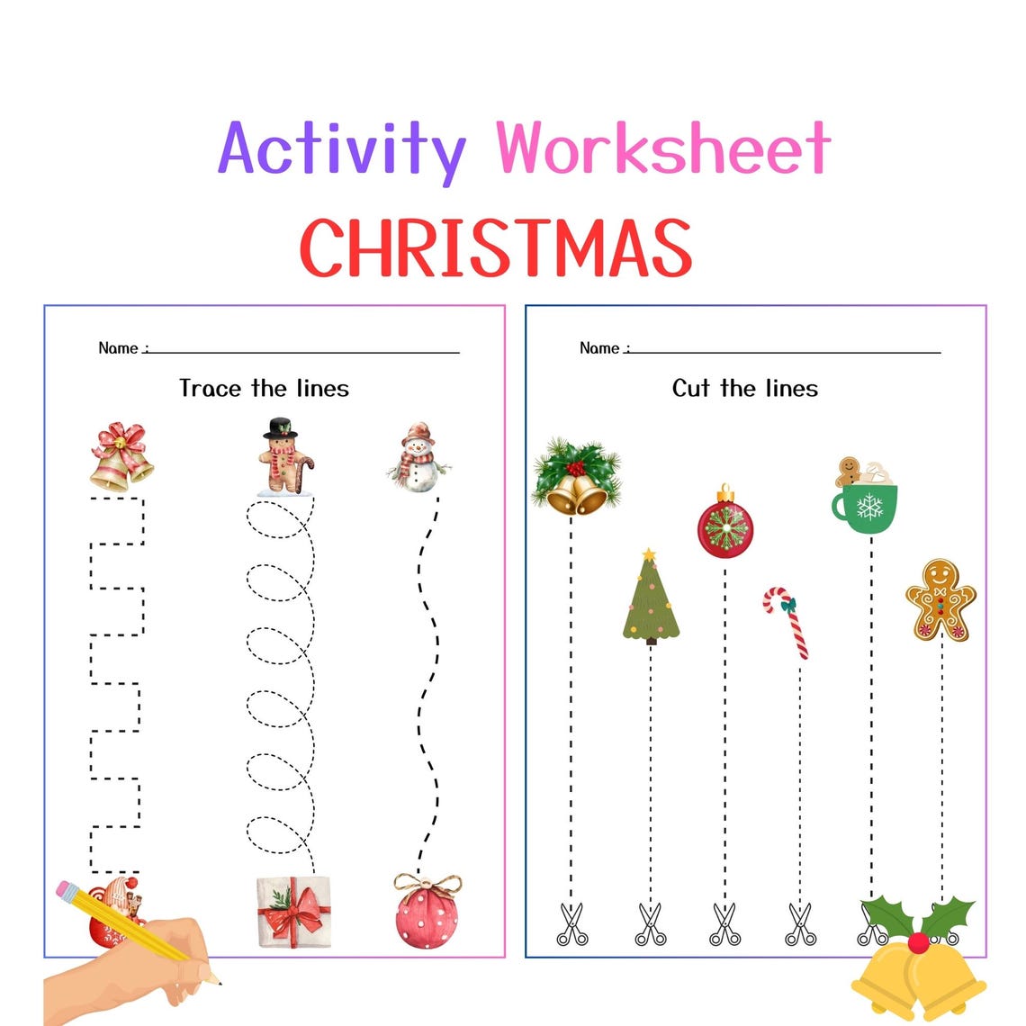 10 Pages Christmas Activity Worksheets Printable Christmas Preschool ...
