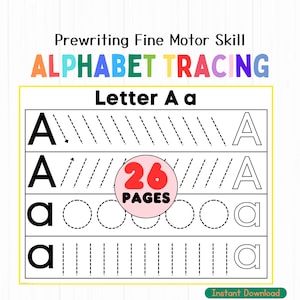 Alphabet Tracing Worksheets: Fine Motor Skills, Preschool Prewriting ...