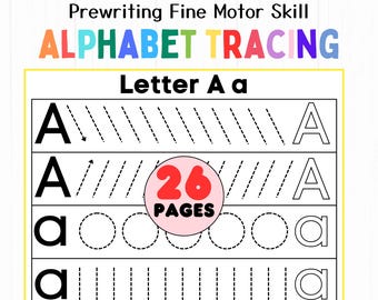 Prewriting Fine Motor Tracing Alphabet Worksheets, Line Tracing Sheets ...
