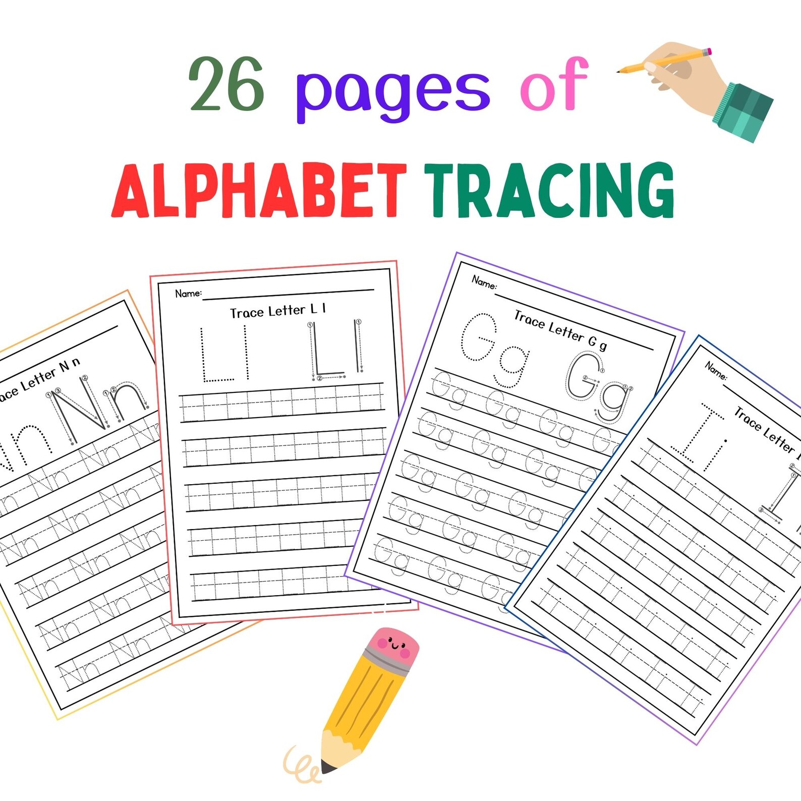 Alphabet Tracing Busy Book, Uppercase Lowercase Abc Letter Trace ...