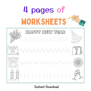 New Year's Eve Activity Page for Kids - Printable Custom New Year ...