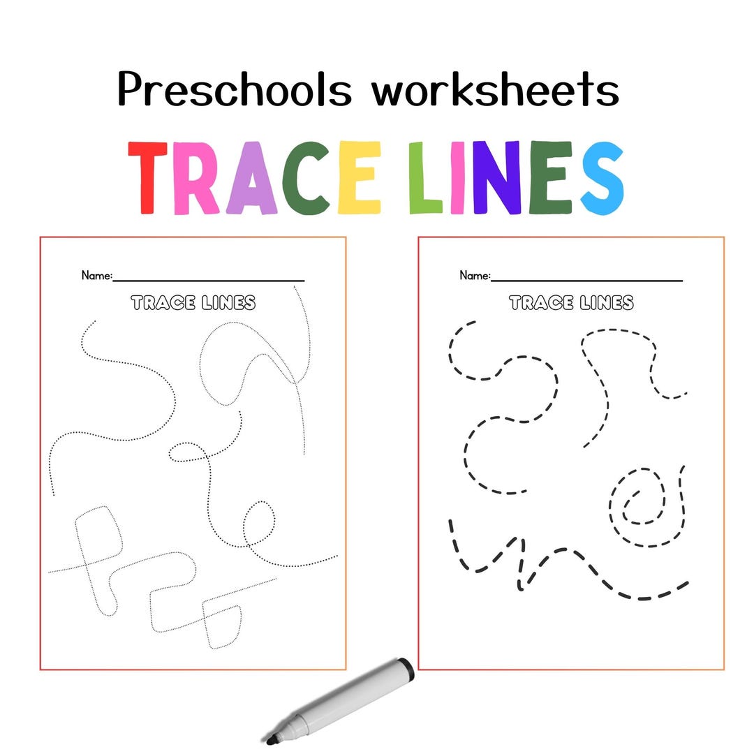 Preschool Line Tracing Worksheets, Lines Trace Pages Printable ...
