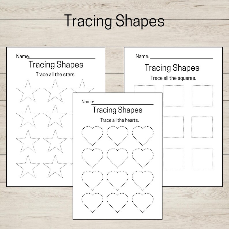 Preschool Shape Tracing, Basic Shape Tracing, Shape Tracing Worksheets ...