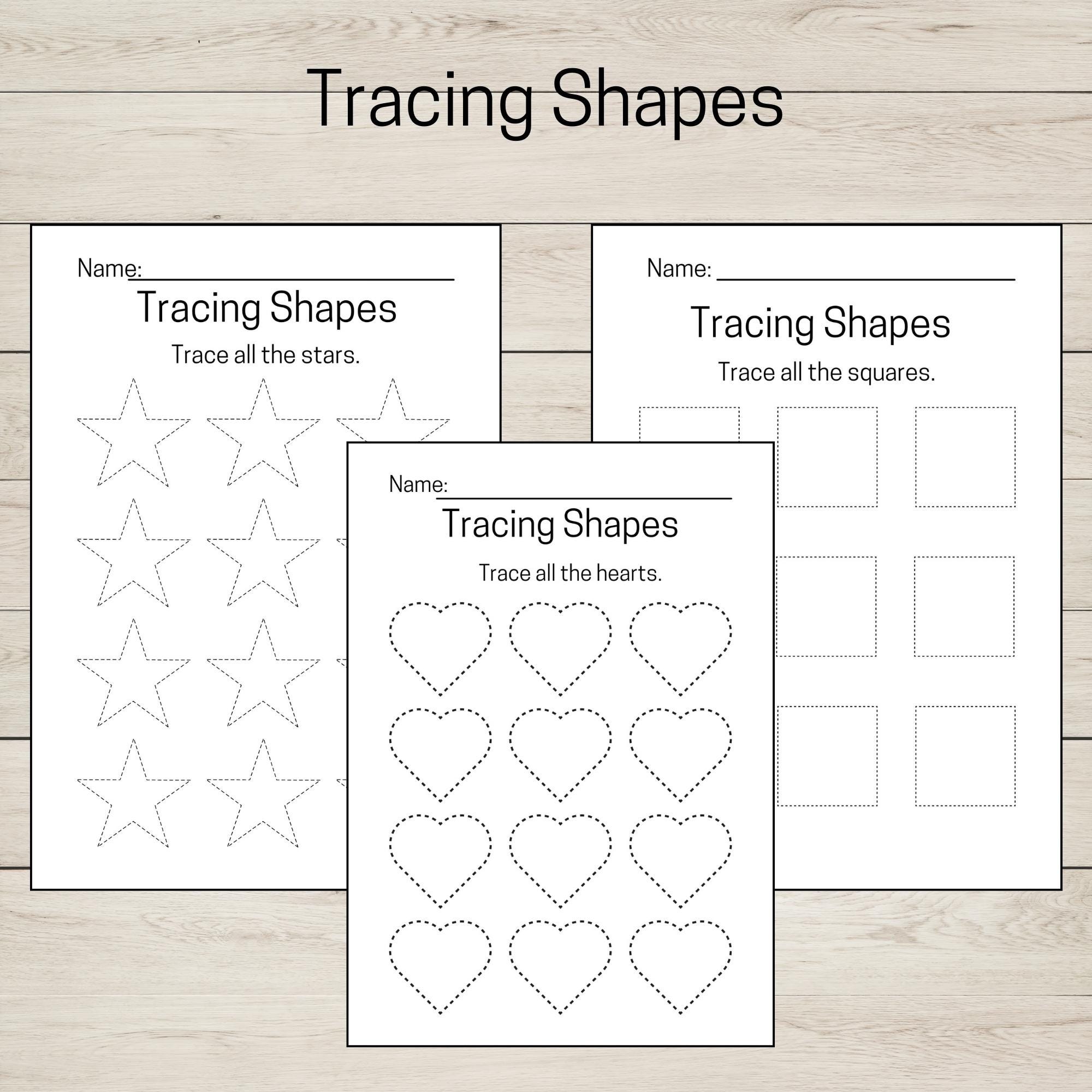 Preschool Shape Tracing, Basic Shape Tracing, Shape Tracing Worksheets ...