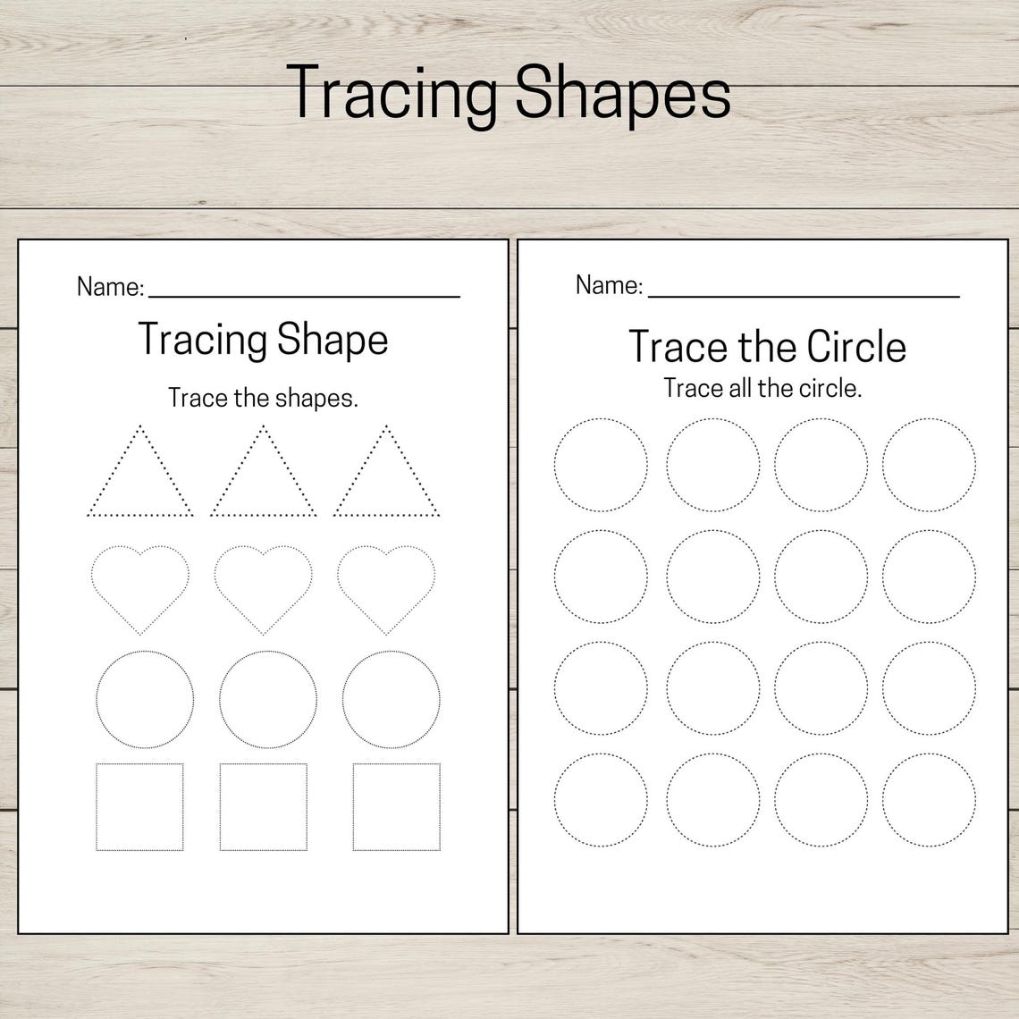 Preschool Shape Tracing, Basic Shape Tracing, Shape Tracing Worksheets ...