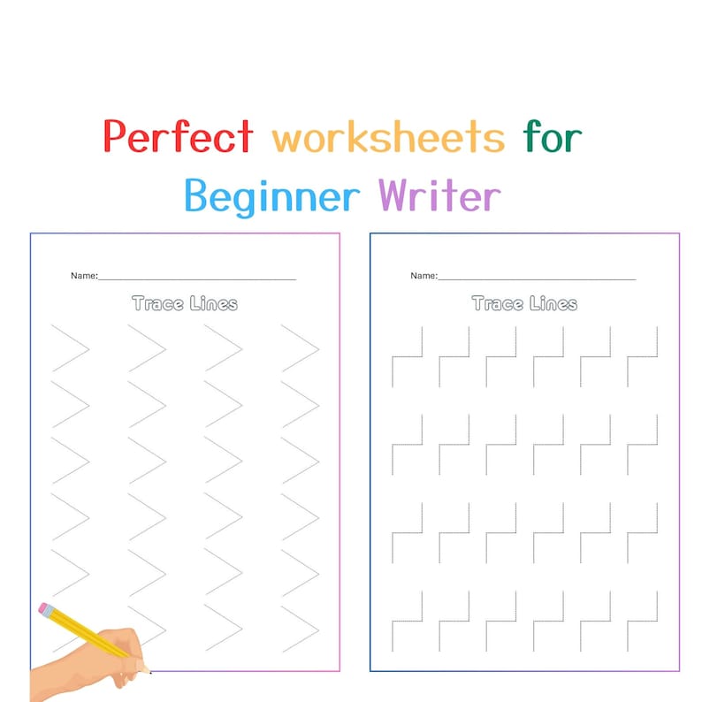 24 Printable Beginning Tracing, Trace the Lines Worksheets for Kids ...