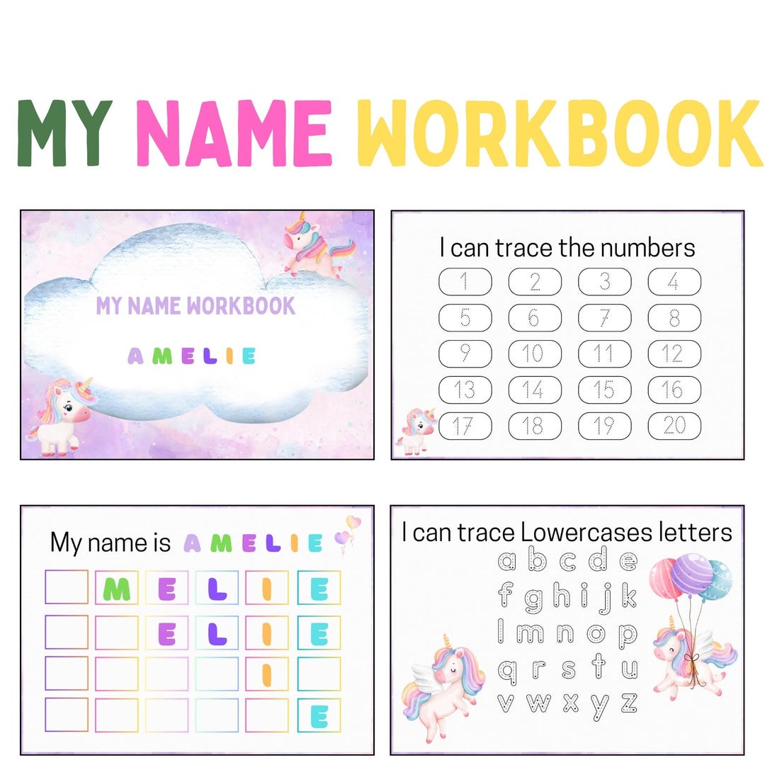 10 Pages Printable Name Workbook, Personalized Name Tracing and Writing ...