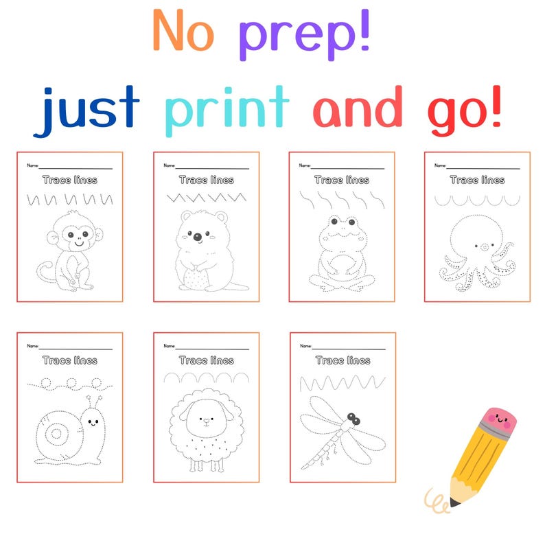 20 Preschool Line Tracing Worksheets, Line Trace Page Printable ...