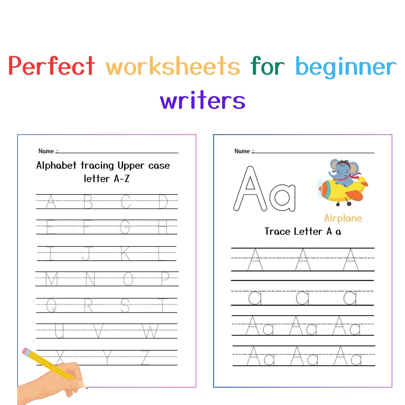 Kindergarten Alphabet Tracing Pages Upper and Lower Case Letters ...