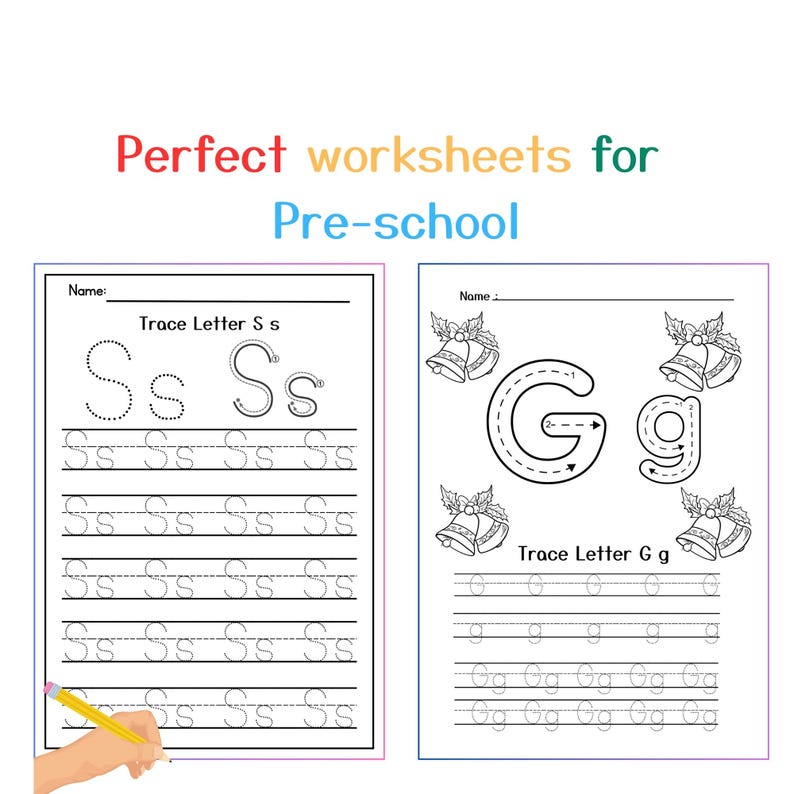 100 alphabet Worksheets Printable Tracing Coloring Homeschool Teacher ...
