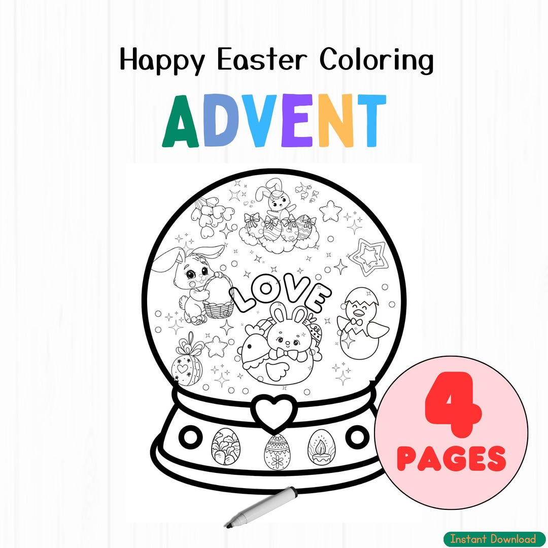 Easter Advent Snow Globe Coloring, Christian Easter Sunday School ...