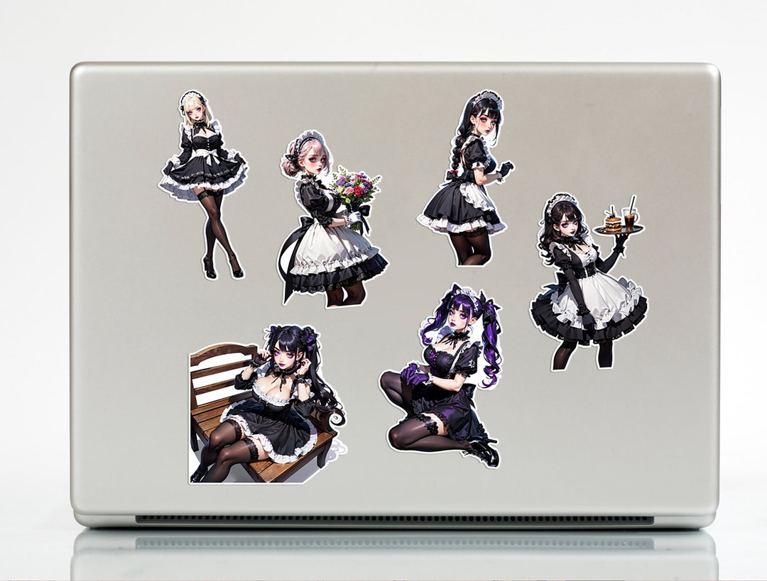 Anime Goth Maids Stickers - Goth Lolita Maid, Goth Girl, Beautiful and ...
