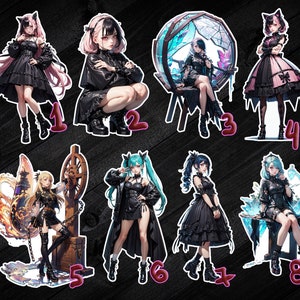 Anime Goth Girls Stickers - Goth Chick, Anime Girl, Cute and Kawaii ...