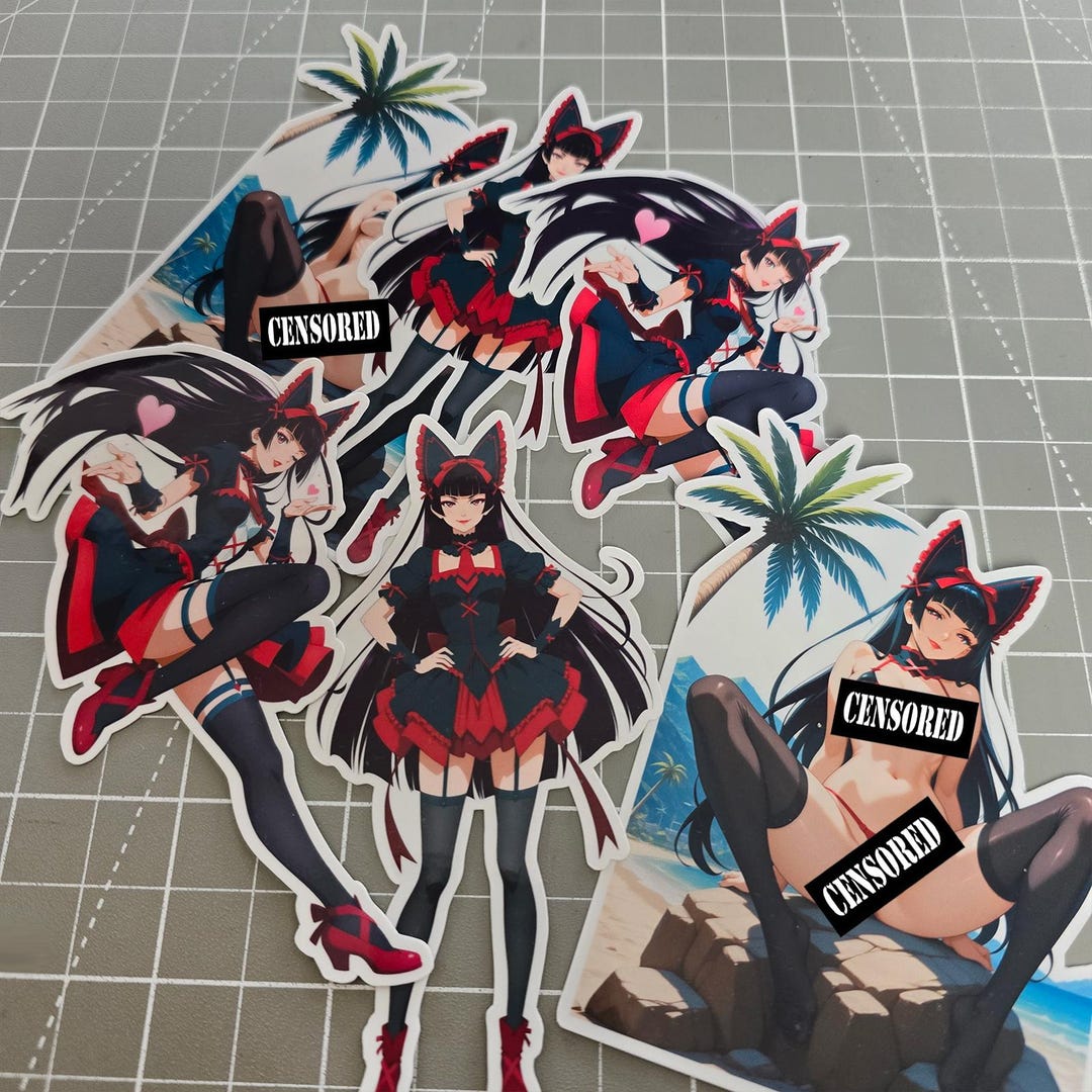 Anime Waifu 3 Stickers Pack , Anime Girl, Cute Petit Waifu, Vinyl Decal ...