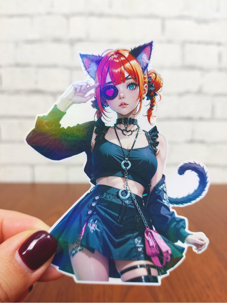 Goth Punk Anime Waifus Sticker Pack Cat Girls Edition Goth Punk
