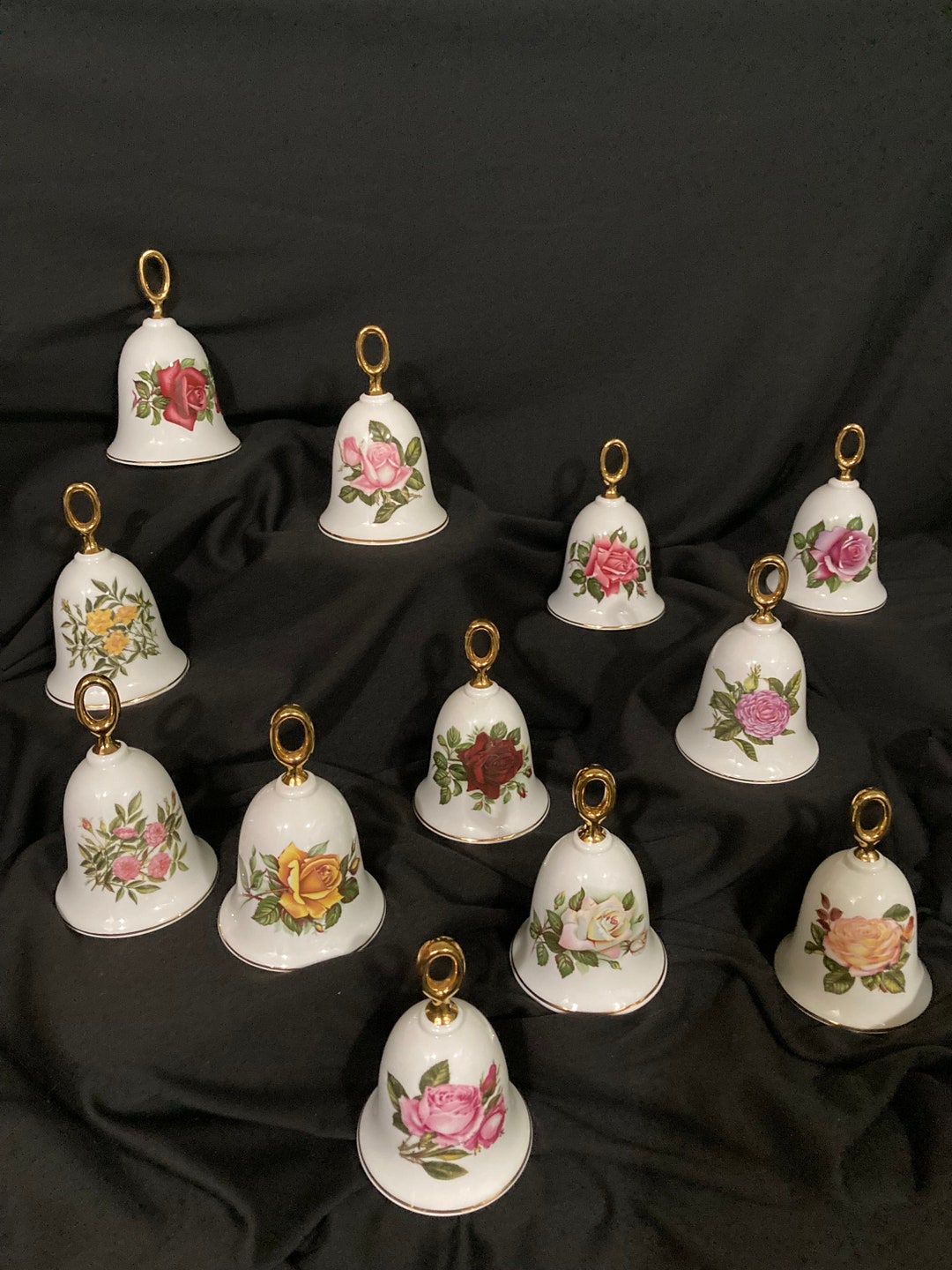 Complete Set of Danbury Mint Rose Bells, Perfect for Your Valentine - Etsy