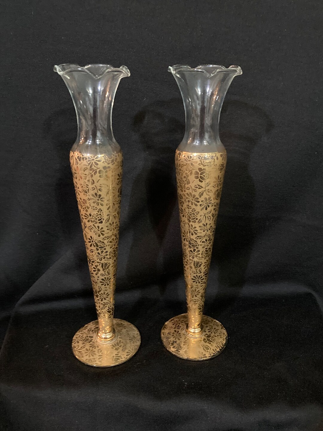 Pair of Mid Century Ransgil Crystal Bud Vases - Etsy