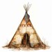 Native American Indian Tent Clipart, Boho Clipart, Printable Watercolor ...