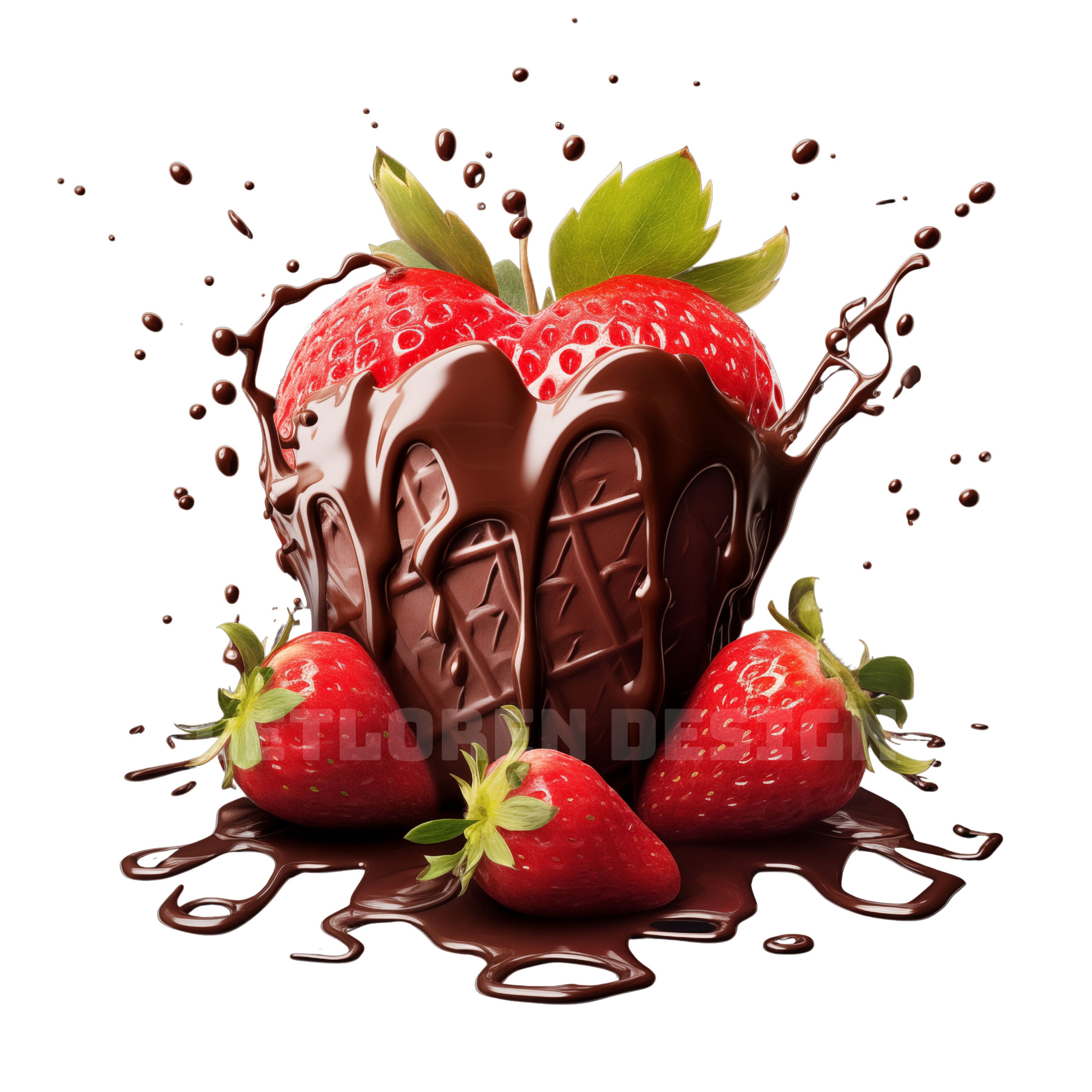 Chocolate Covered Strawberries Clipart PNG, Digital Download ...