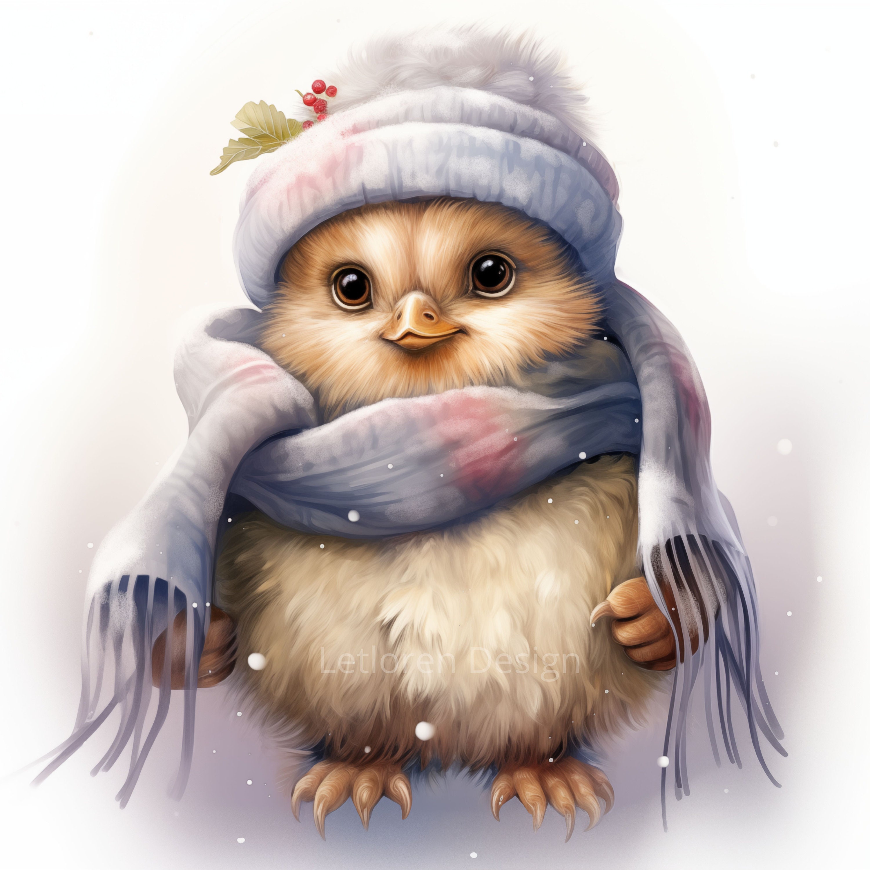 12 Birds Hat Clipart, Winter Bird, Printable Watercolor Clipart, High ...