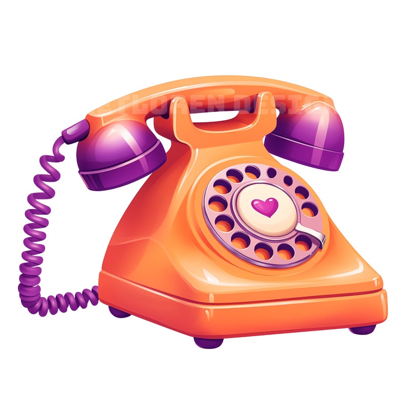 Vintage Phone Clipart, Retro Telephone, Printable Clipart, 14 High ...