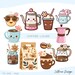 48 Kawaii - Retro Coffee Cups Clipart Bundle | Adorable Coffee Mug and ...