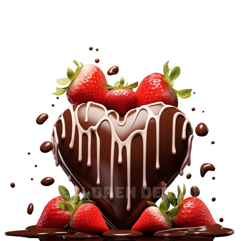 Chocolate Covered Strawberries Clipart PNG, Digital Download ...
