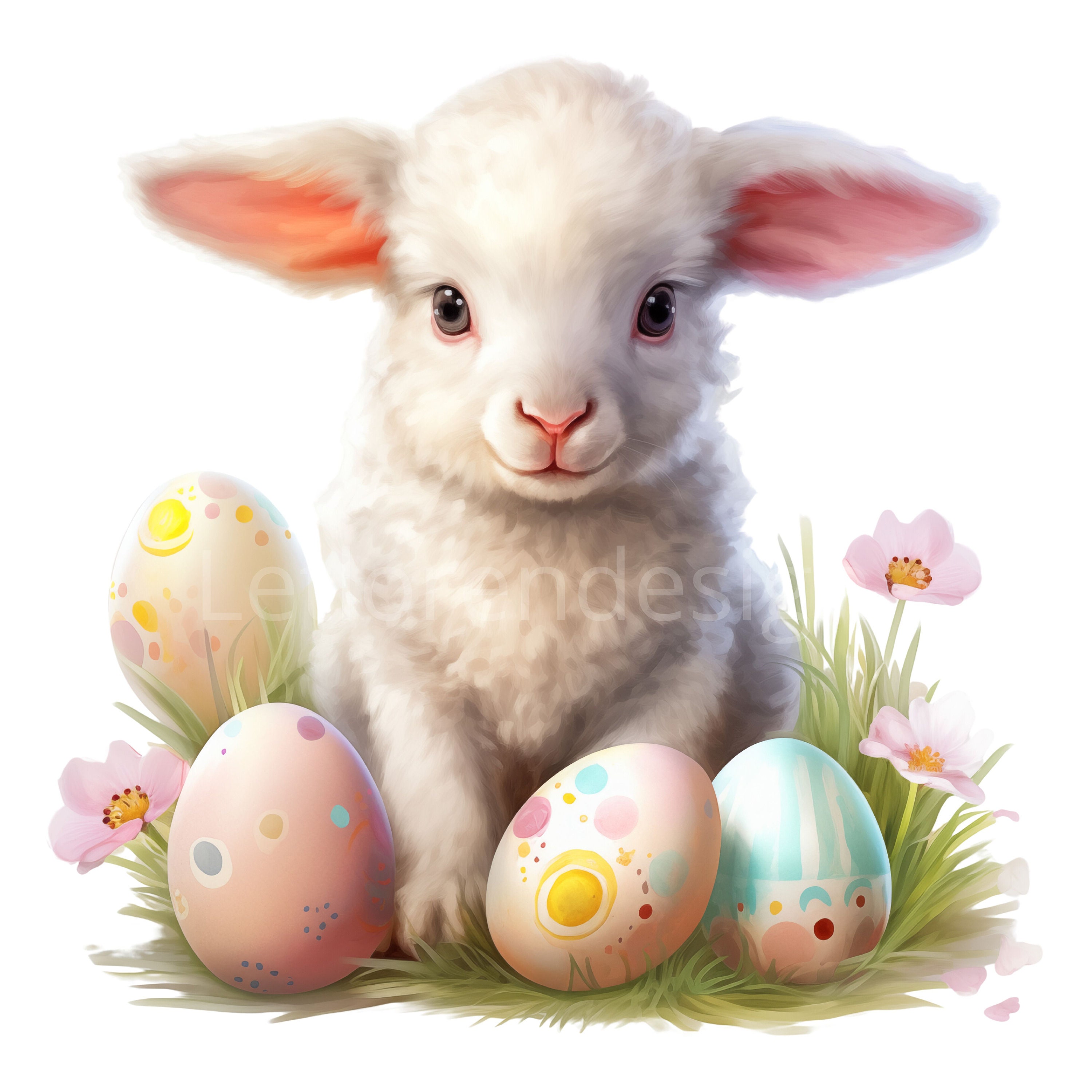 Watercolor Easter Lambs PNG Cute Lamb Clipart Baby Sheep Clipart Spring ...