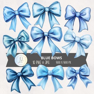 Cute Blue Bows Clipart, Coquette Bow Png, Printable PNG Nursery ...