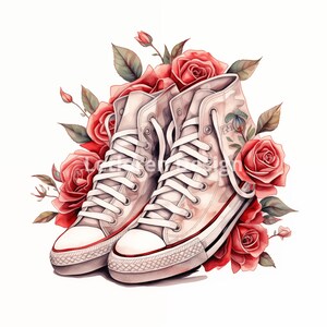 Converse Clipart, 10 Chuck All Star Sneakers, Watercolor Trainers ...