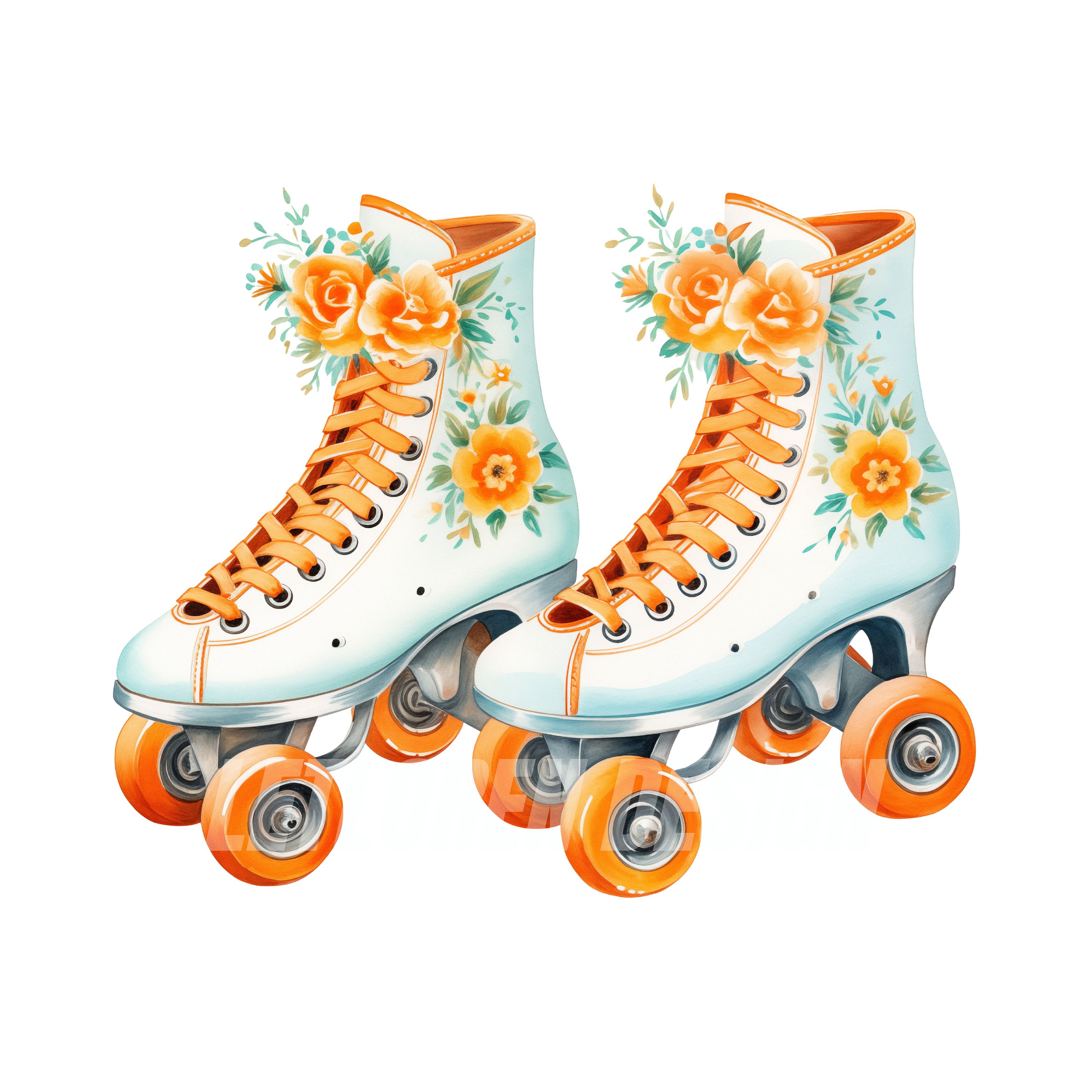 Retro Roller Skate Clipart Bundle 10 High Quality Pngs Digital ...