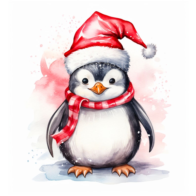 Christmas Penguin Clipart Bundle - 10 High Quality JPG - Digital ...