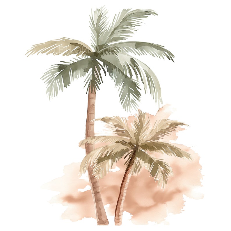 Palm Tree Designs Clipart Wall Art, Planners, Calendars, Scrapbooking Digital Download, Tropical ...