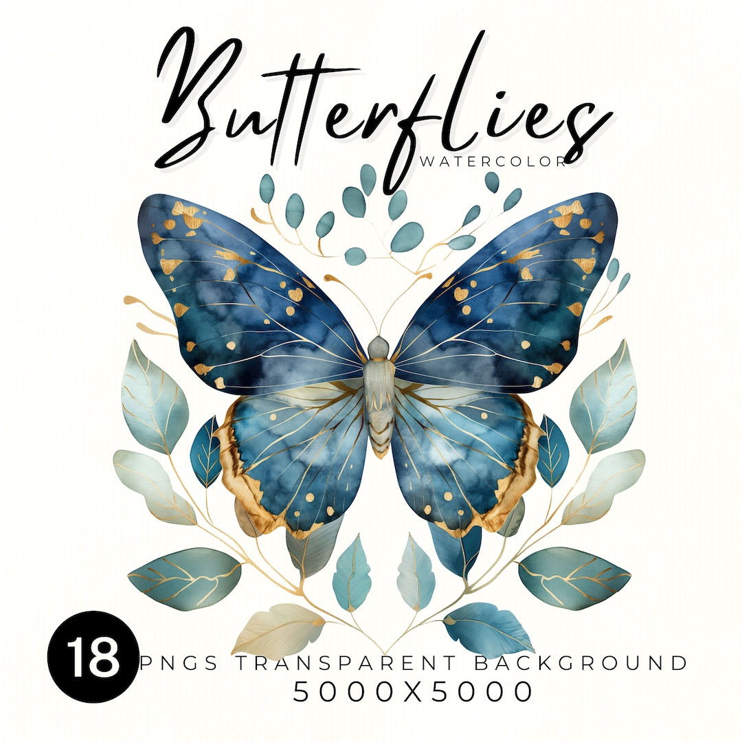 Watercolor Butterflies Clipart, Spring Clipart, Butterfly Illustrations ...