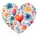 Watercolor Heart Flowers Clipart, 12 High Quality Heart Flowers Jpgs ...