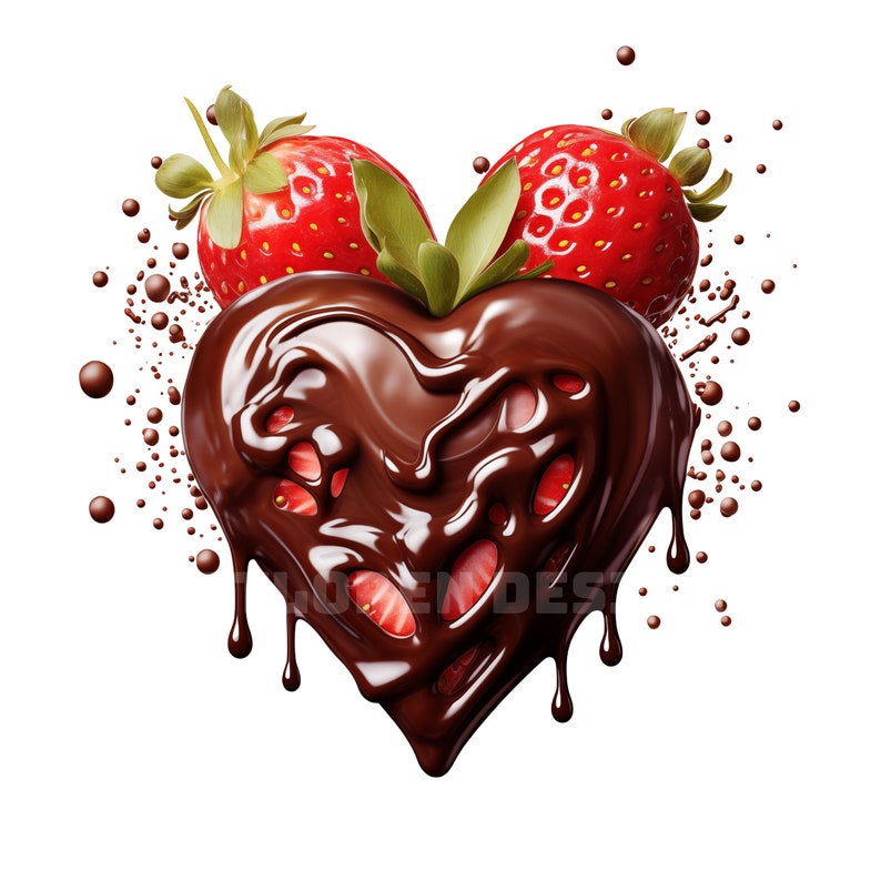 Chocolate Covered Strawberries Clipart PNG, Digital Download ...